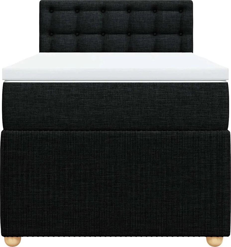 Box spring postel s matrací černá 90x190 cm textil 3289627