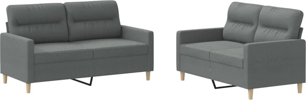 2dílná sedací souprava s poduškami tmavě šedá textil 3201601