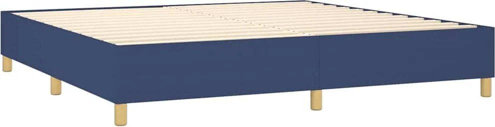 Box spring postel s matrací a LED modrá 200x200 cm textil 3135467