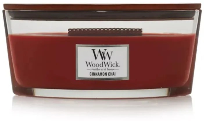 WoodWick vonná svíčka s dřevěným knotem Elipsa Elipsa Cinnamon Chai 453,6 g