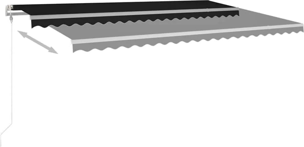 Automatická zatahovací markýza 500 x 350 cm antracitová 3069029