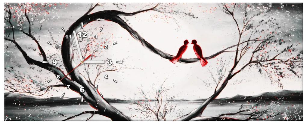 Gario Obraz s hodinami Ptačí láska Rozměry: 60 x 40 cm