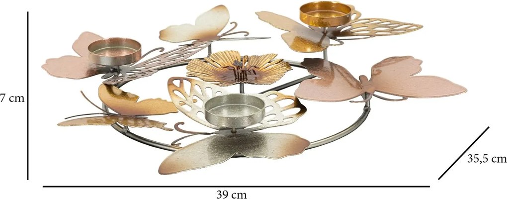 Kovový svícen Shiny 39 cm vícebarevný