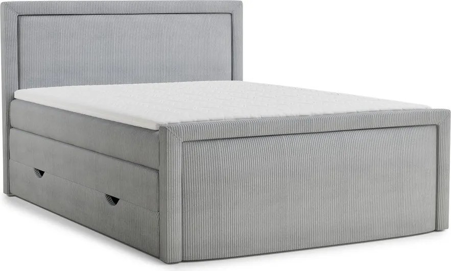 Šedá boxspring postel s úložným prostorem 200x200 cm Fresco – Maison de Rêve