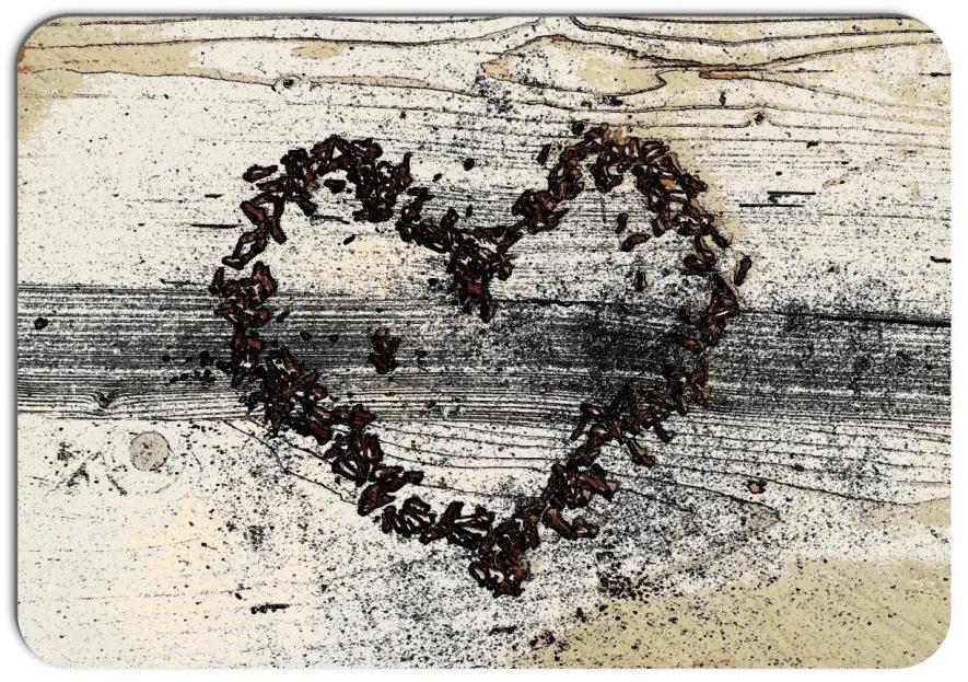 Valentýnské prostírání - 014, Kávové srdce