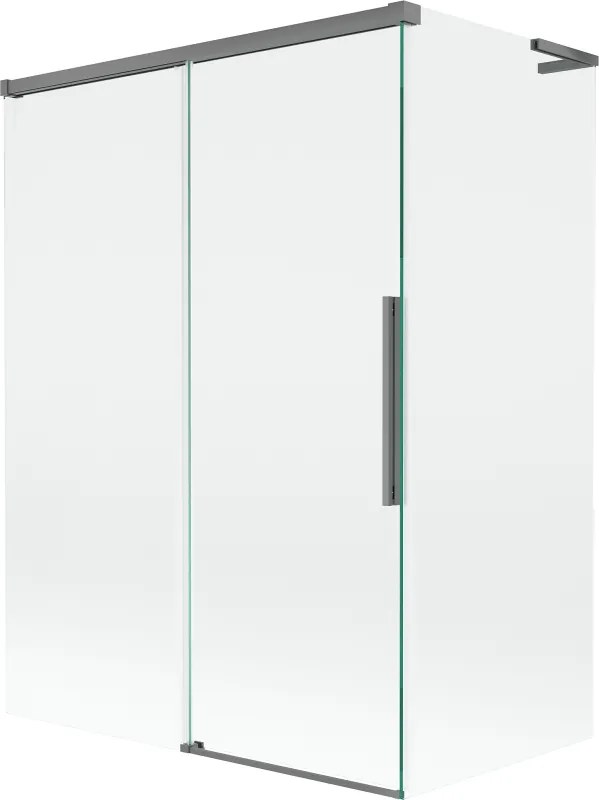 Mexen Rox, L posuvná 2-křídlová vanová zástěna 120 + 70 x 150 cm, 8mm čiré sklo, grafitový profil, 8C9L-120-070-95-00
