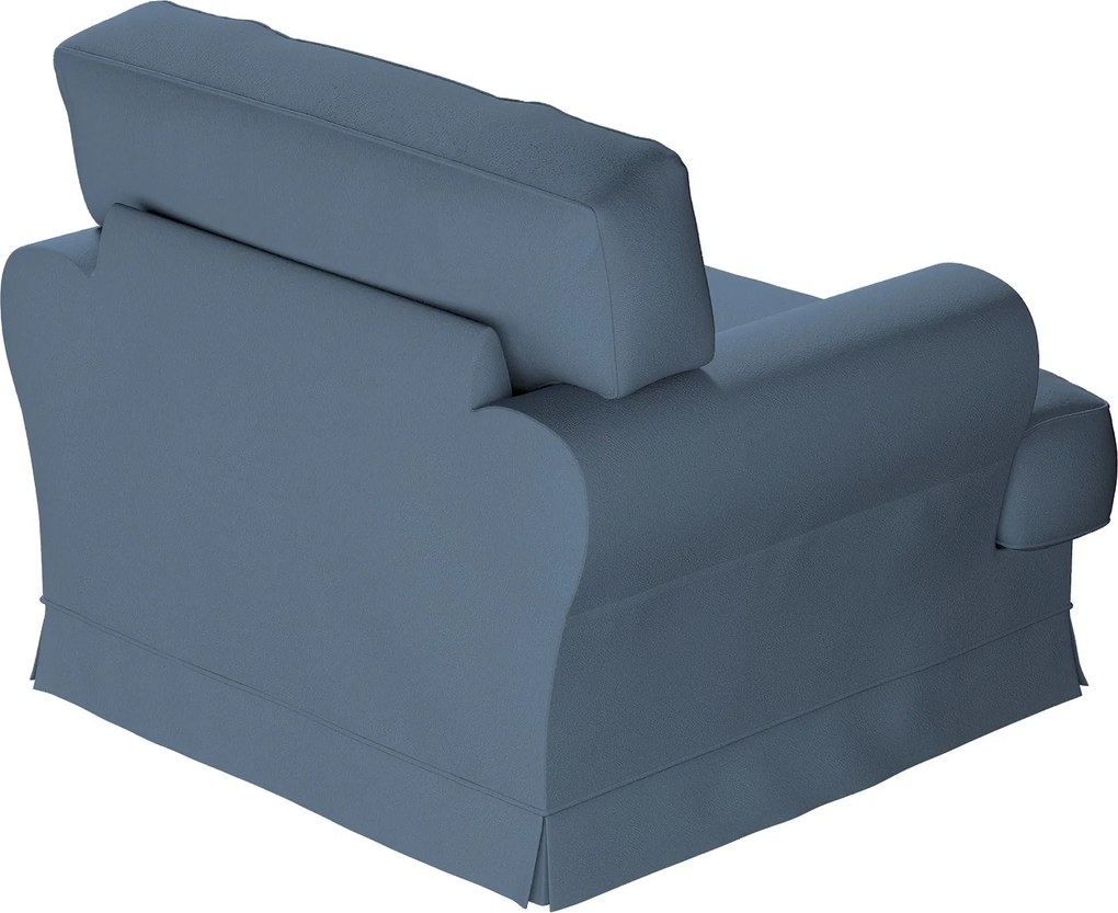 Potah na křeslo IKEA Ekeskog barva modrá látka pletený vzor