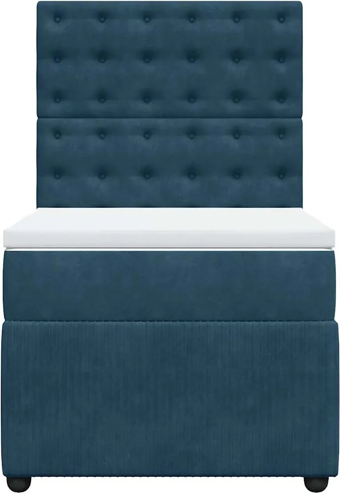 Box spring postel s matrací modrá 100 x 200 cm samet 3294578