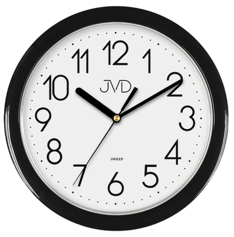 JVD Černé moderní netikající hodiny JVD quartz HP612.3