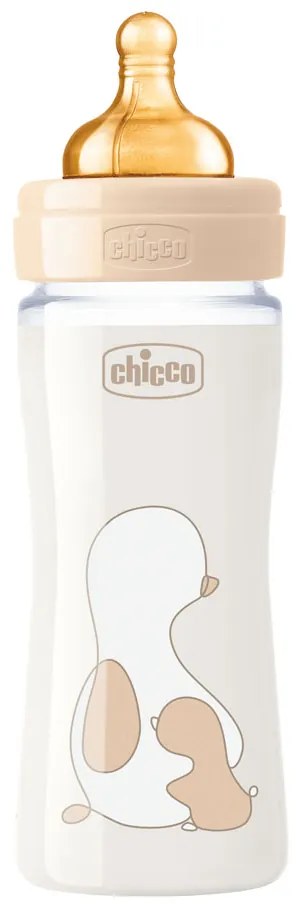 CHICCO Láhev kojenecká sklo Original Touch latex 240 ml neutral