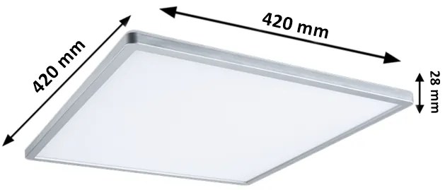 Paulmann 70995 Atria Shine, matně chromové stropní LED svítidlo s korónou, 22W LED 3000K tříkrokové stmívání, 42x42cm