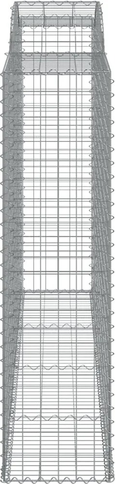 Klenuté gabionové koše 4 ks 300x50x180/200cm pozinkované železo 3146775