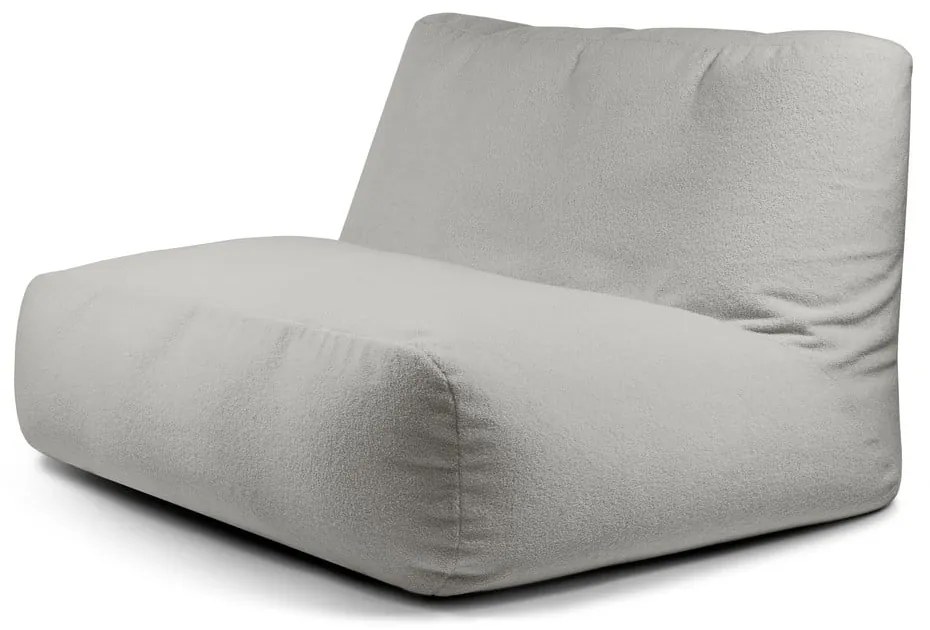 Světle šedý sedací vak z textilie bouclé Sofa Tube – SLOWDOWN