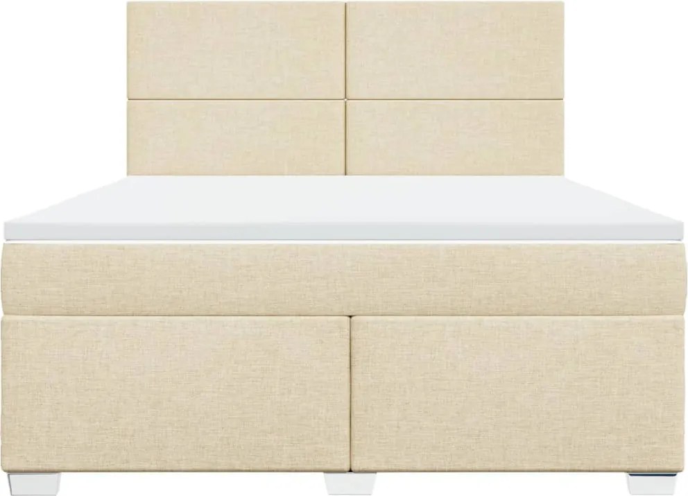 Box spring postel s matrací krémová 180x200 cm textil 3290565