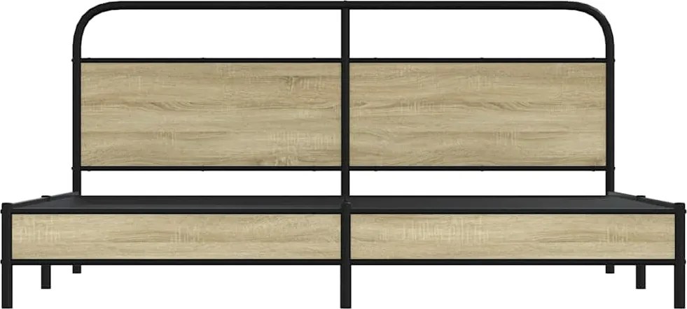 Kovový rám postele bez matrace dub sonoma 193 x 203 cm 3318686