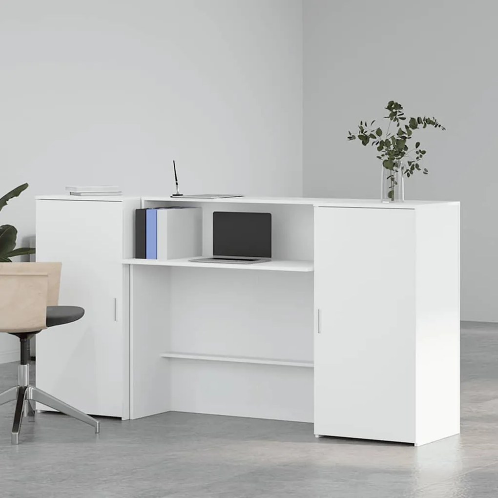 Recepční Stůl Bílý 200X50X103,5 Cm Kompozitní Dřevo