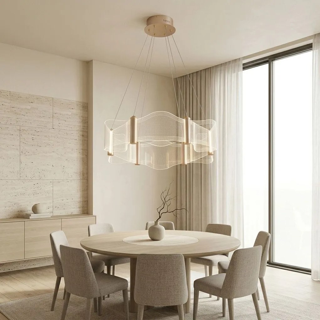 Toolight Rea, ZÁVĚSNÁ STROPNÍ LAMPA G151-CP GOLD, OSW-04707