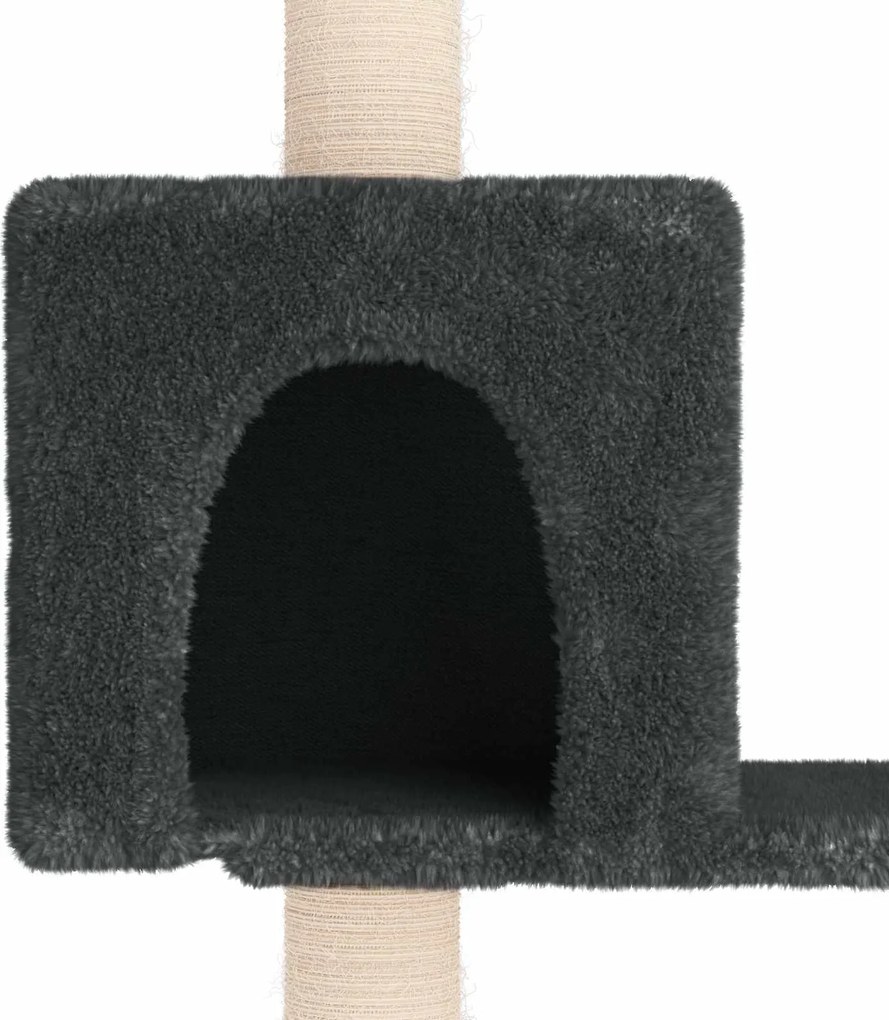 Kočičí strom se škrabacími sloupky sisal Tmavě šedá 177,5 cm 172391