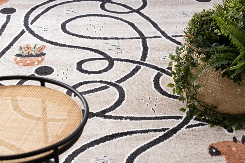 Dywany Łuszczów, Dětský kusový koberec Fun Game llama beige, 160x220, béžová, dětský pokoj