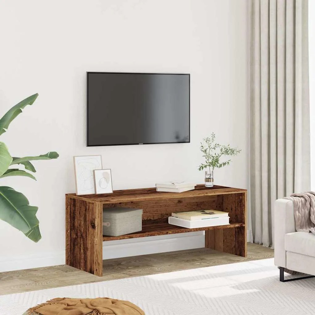TV stolek old wood 100 x 40 x 40 cm kompozitní dřevo