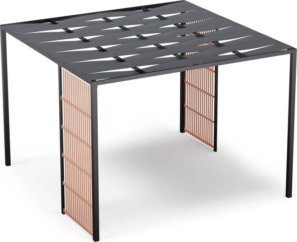 Blumfeldt Shade Cove Vert, pergola, 3 x 3 m, boční stěny, práškově lakovaná barva, odolná vůči povětrnostním vlivům