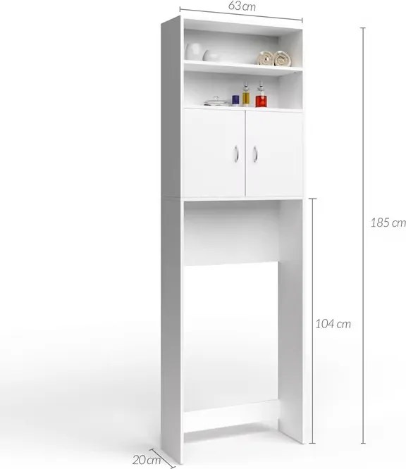 Casaria Koupelnová sestava 3-dílná (vysoká skříň 2x, skříň pod umyvadlo), bílá 992292