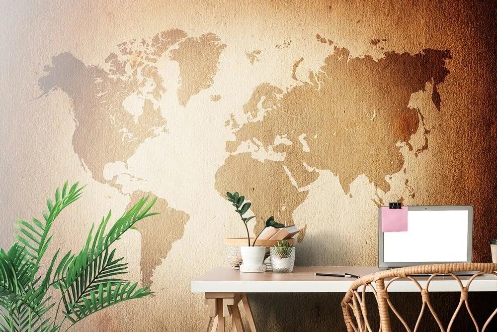 Samolepící tapeta vintage mapa světa - 300x200 cm