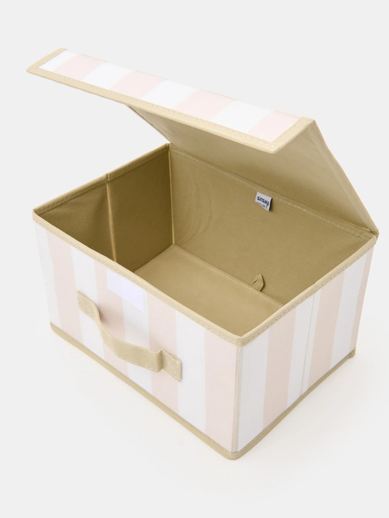 Sinsay - Skládací úložný box s pruhy a víkem - béžová