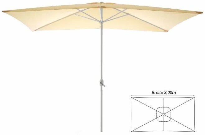 Zahradní slunečník - obdélníkový 2x3 m - champagne