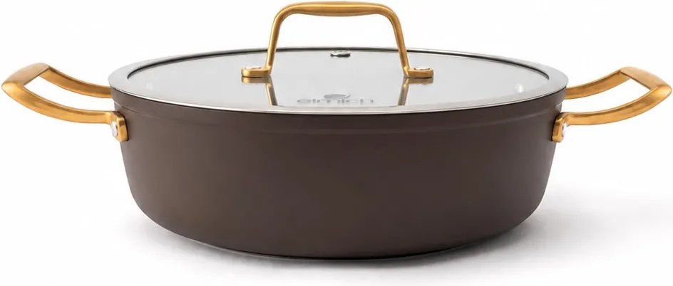 Elmich Nepřilnavá keramická servírovací pánev Zen Ø 28 cm - hnědo zlatá