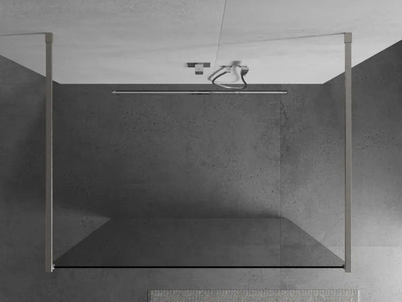 Mexen Kioto, sprchová zástěna Walk-In 105 x 200 cm, 8mm čiré sklo, broušená ocel profil, 800-105-002-97-00
