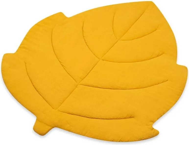 Mušelínová hrací deka New Baby Leaf mustard