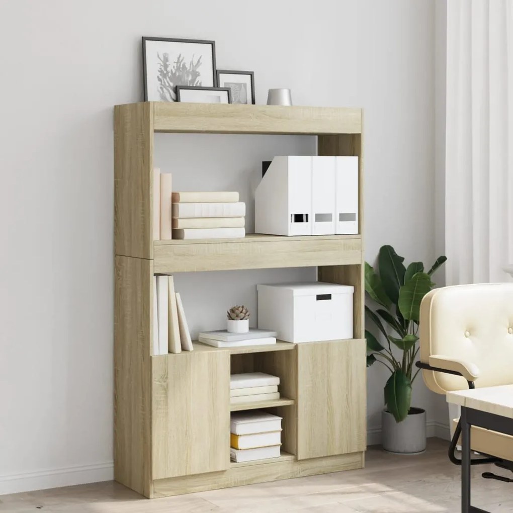 Skříň highboard dub sonoma 92 x 33 x 140 cm kompozitní dřevo 3309611