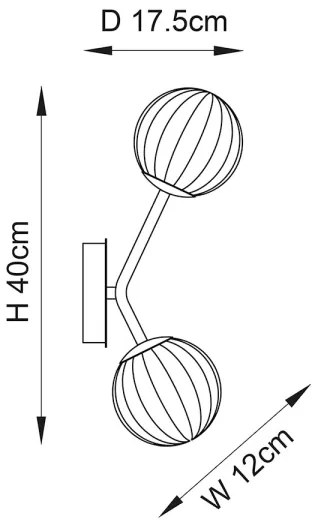 Endon 96691 - Nástěnné svítidlo NORTHWEST 2xG9/3W/230V zlatá