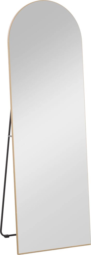 HOMCOM Zrcadlo v plné výšce, 50 x 150 cm, stojací zrcadlo, velké bezrámové nástěnné zrcadlo, do obývacího pokoje, ložnice, zlatý odstín