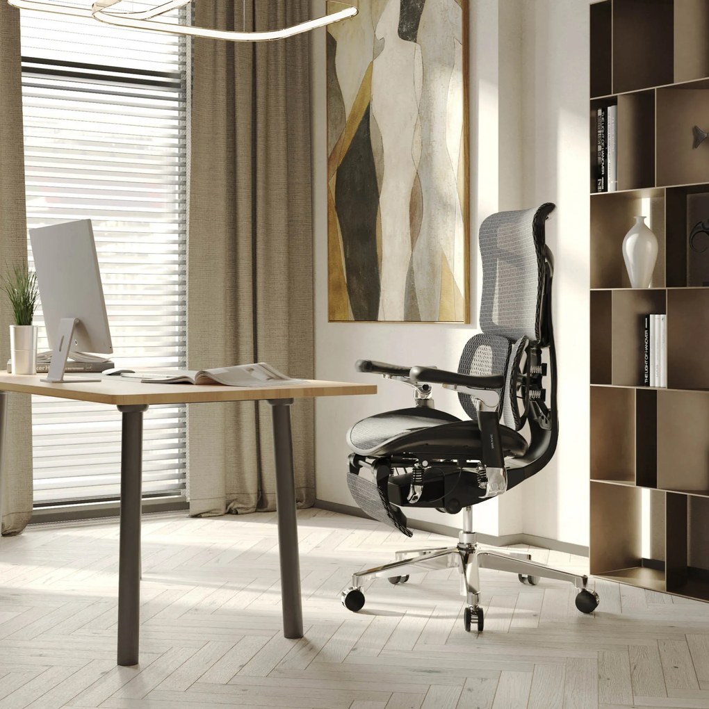 Ergonomická židle s podnožkou černá Premium Normal Size: Diablo V-Kinetic