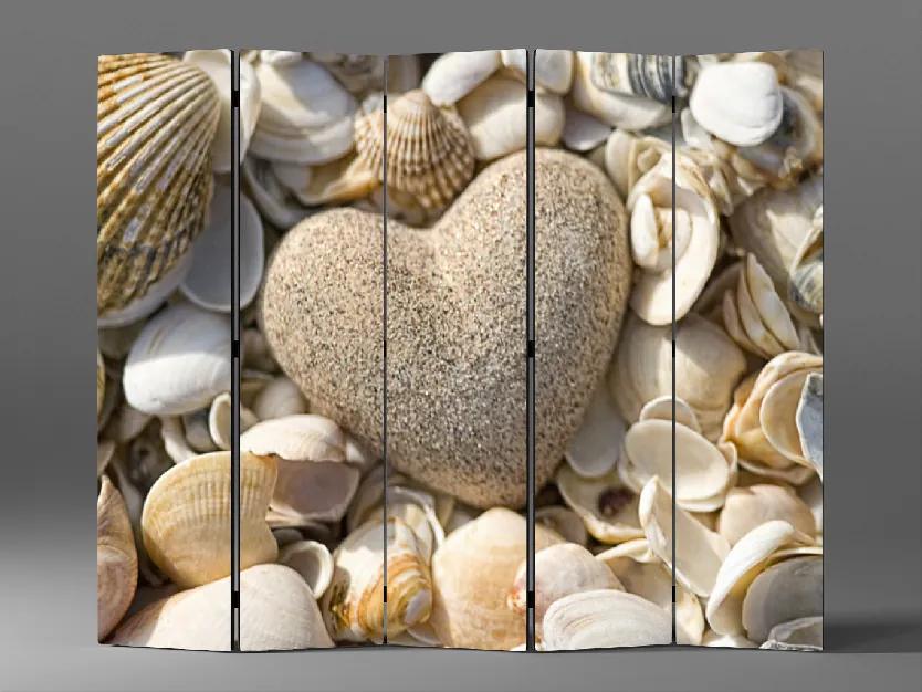 Liox Paraván kamenné srdce a mušle Rozměr: 225 x 180 cm