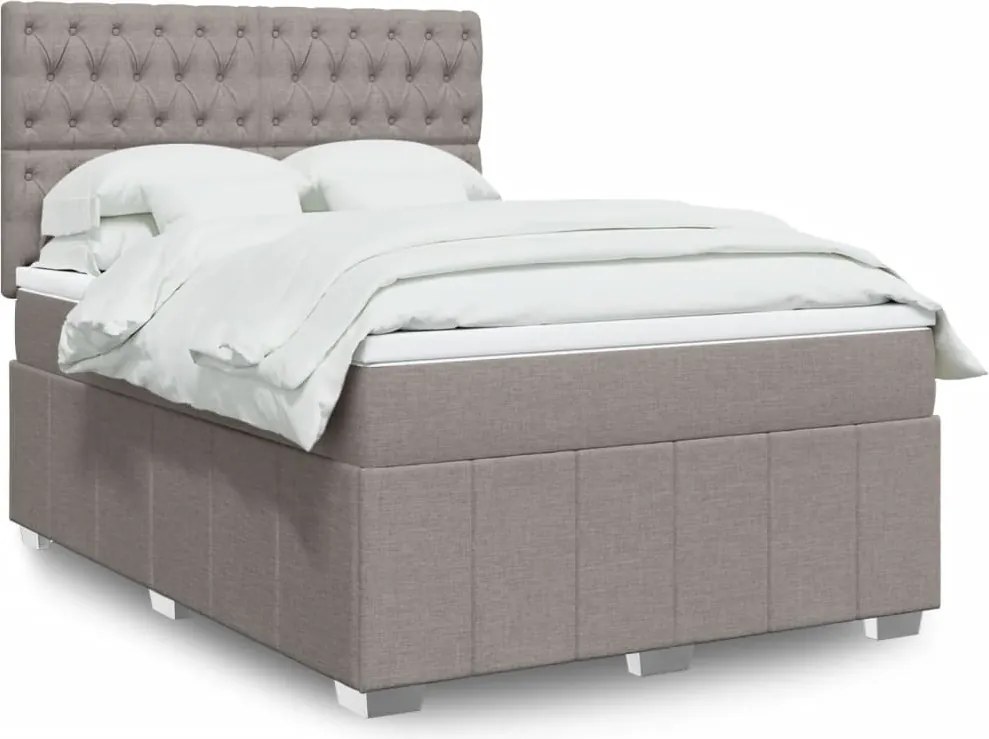Box spring postel s matrací taupe 140x190 cm textil 3293974