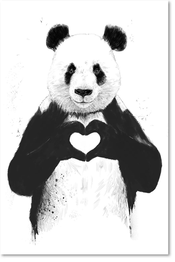 Gario Obraz na plátně Panda se srdcem - Rykker Rozměry: 40 x 60 cm