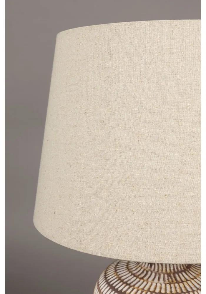 Béžová stolní lampa s lněným stínidlem Russel - Dutchbone