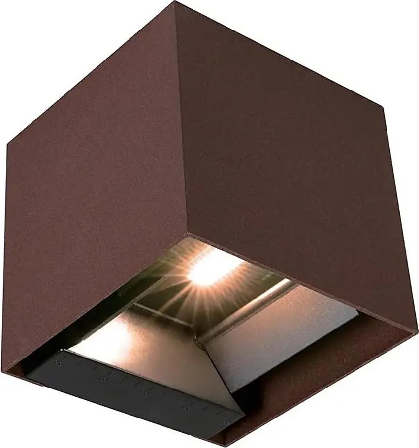LED Sol nástěnné svítidlo se sen LED/9W/3,7V 3000/4000/5000K IP65 2600 mAh hnědá