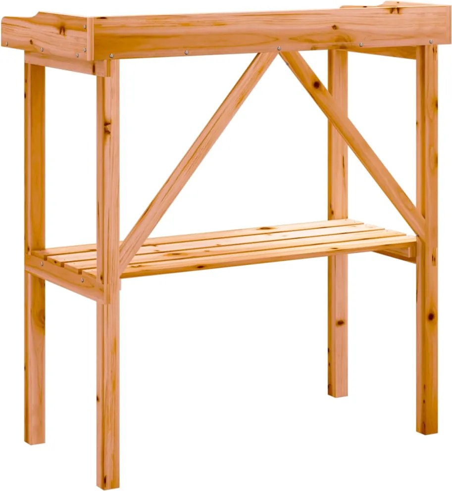 Přesazovací stůl s policí hnědý 78 x 38 x 82,5 cm masivní jedle 156350