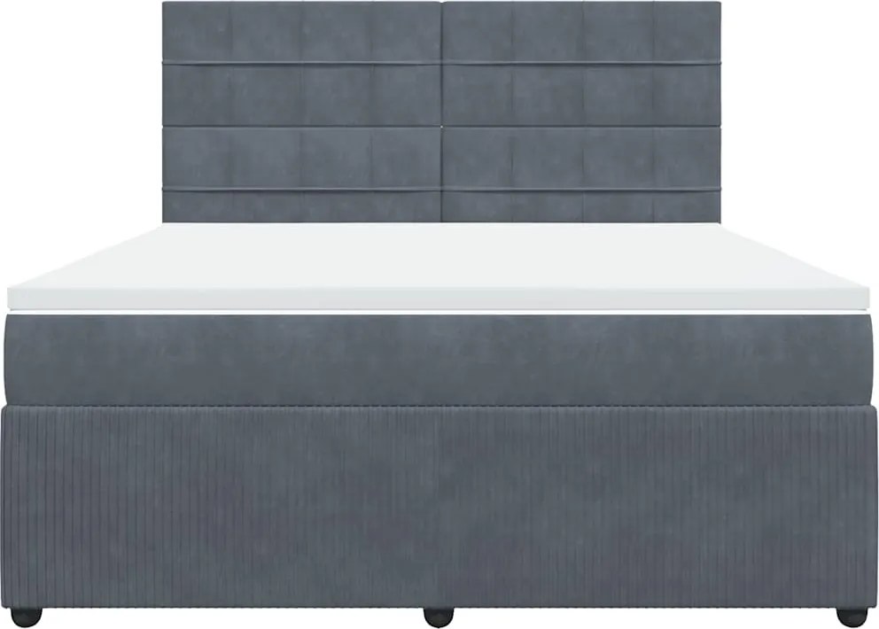 Box spring postel s matrací tmavě šedá 180x200 cm samet 3294707