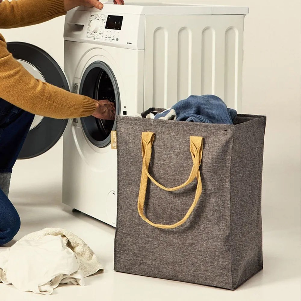 Šedý látkový koš na prádlo 53 l Laundry Hub Tweed – Rolser