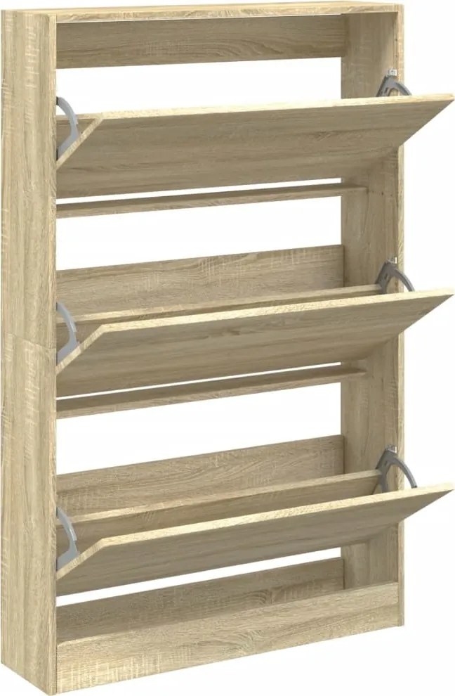 vidaXL Botník 80 x 21 x 125,5 cm kompozitní dřevo [839926] Barva: Černá