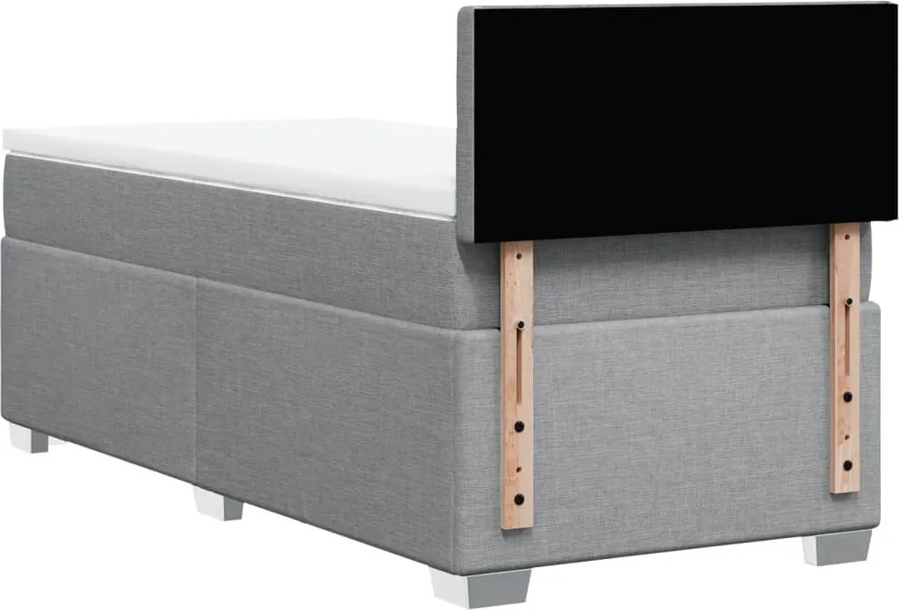 Box spring postel s matrací světle šedá 80 x 200 cm textil 3285729
