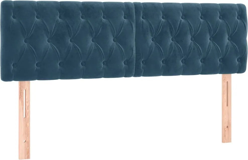 Box spring postel s matrací tmavě modrá 140x200 cm samet 3131145