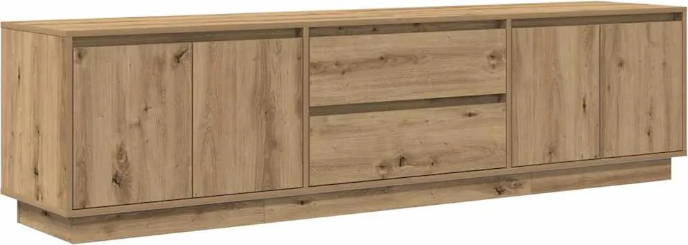 TV skříňka s LED osvětlením dub artisan 193,5x41x50 cm 3328443