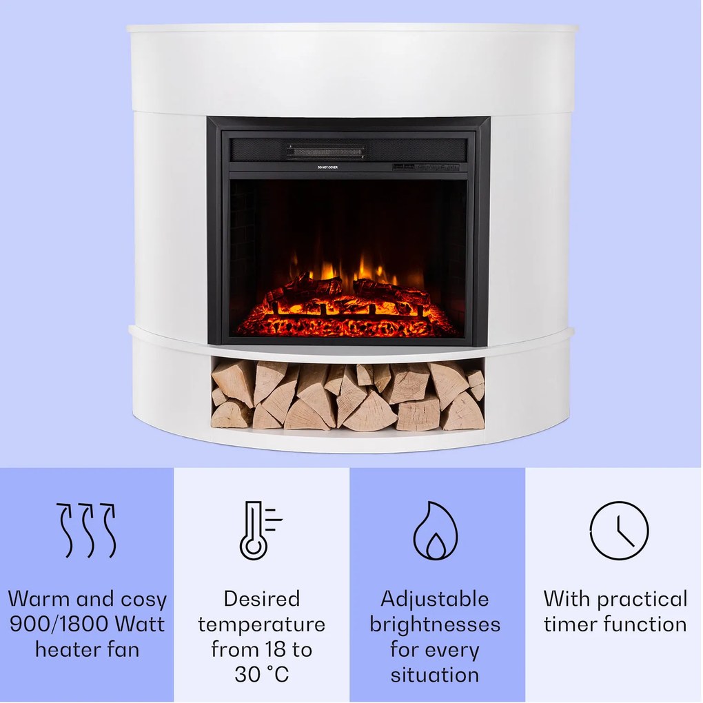 Klarstein Loloru, elektrický krb, 900/1800 W, týdenní časovač, dálkové ovládání