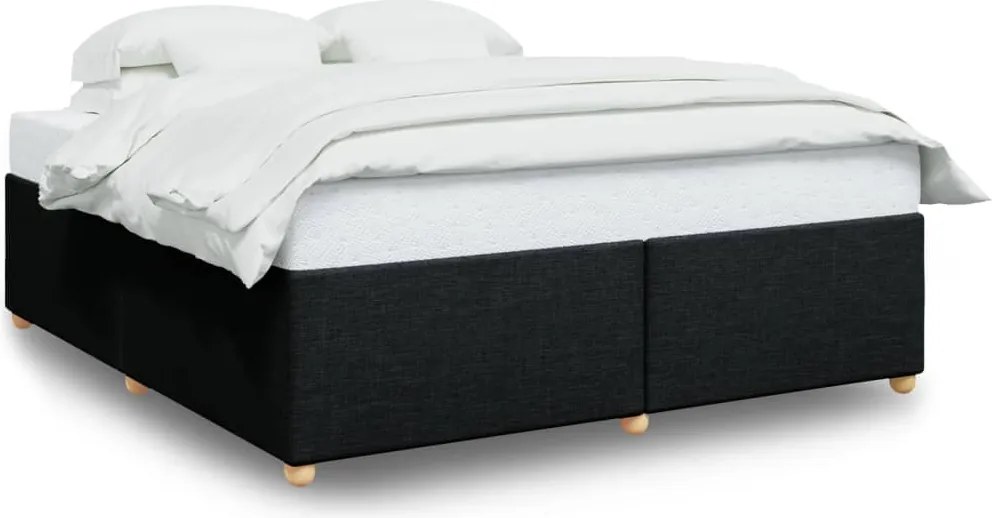 Rám postele bez matrace černý 200 x 200 cm textil 3284759
